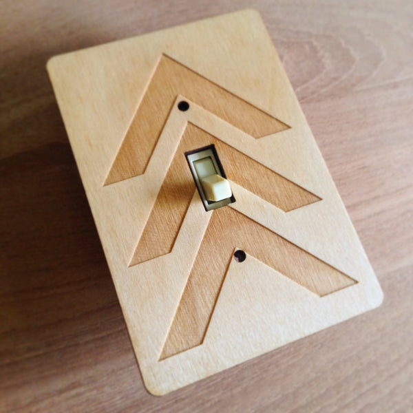 Wood Laser Cut Chevron Light Switch Plate (single) | Creative Route